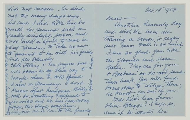 Elsa to Karl and Etchie. October 18, 1958. | Amon Carter Museum of ...