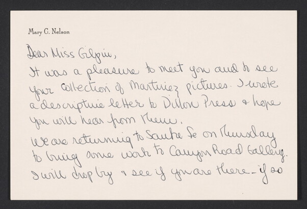 Mary G. Nelson to Laura Gilpin. October 26, 1970. | Amon Carter Museum ...