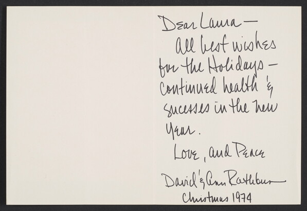 David and Ann Rathbun to Laura Gilpin. December 25, 1974. | Amon Carter ...