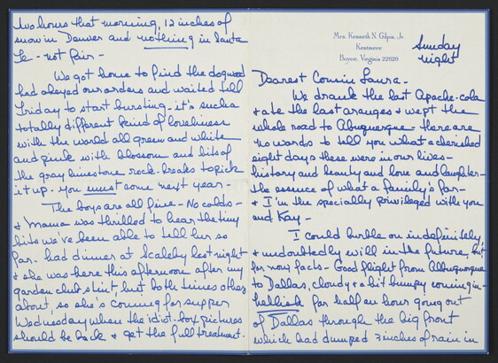 Lucy Gilpin, Boyce, Virginia, to Laura Gilpin. n.d. | Amon Carter ...