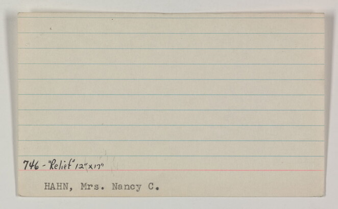 Customer Card [Hahn, Nancy C.] | Amon Carter Museum of American Art