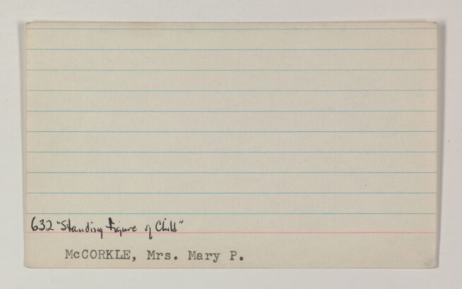 Customer Card [McCorkle, Mary P.] | Amon Carter Museum of American Art