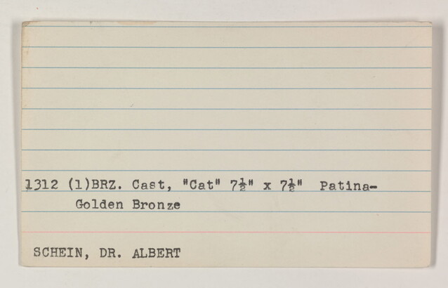 Customer Card [Schein, Albert] | Amon Carter Museum of American Art