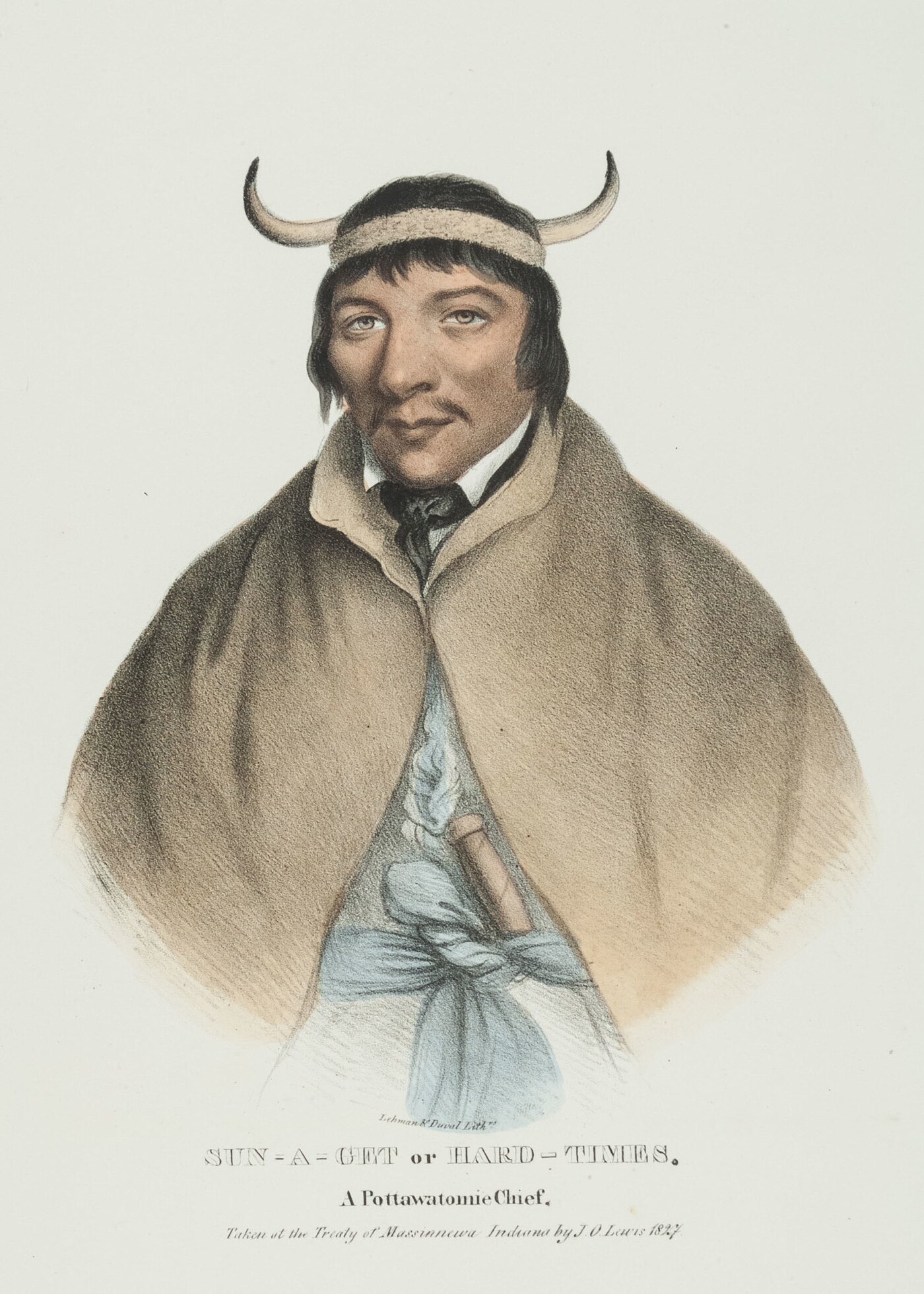 Sun-A-Get, or Hard-Times, a Potawatomi Chief, Taken at the Treaty of ...