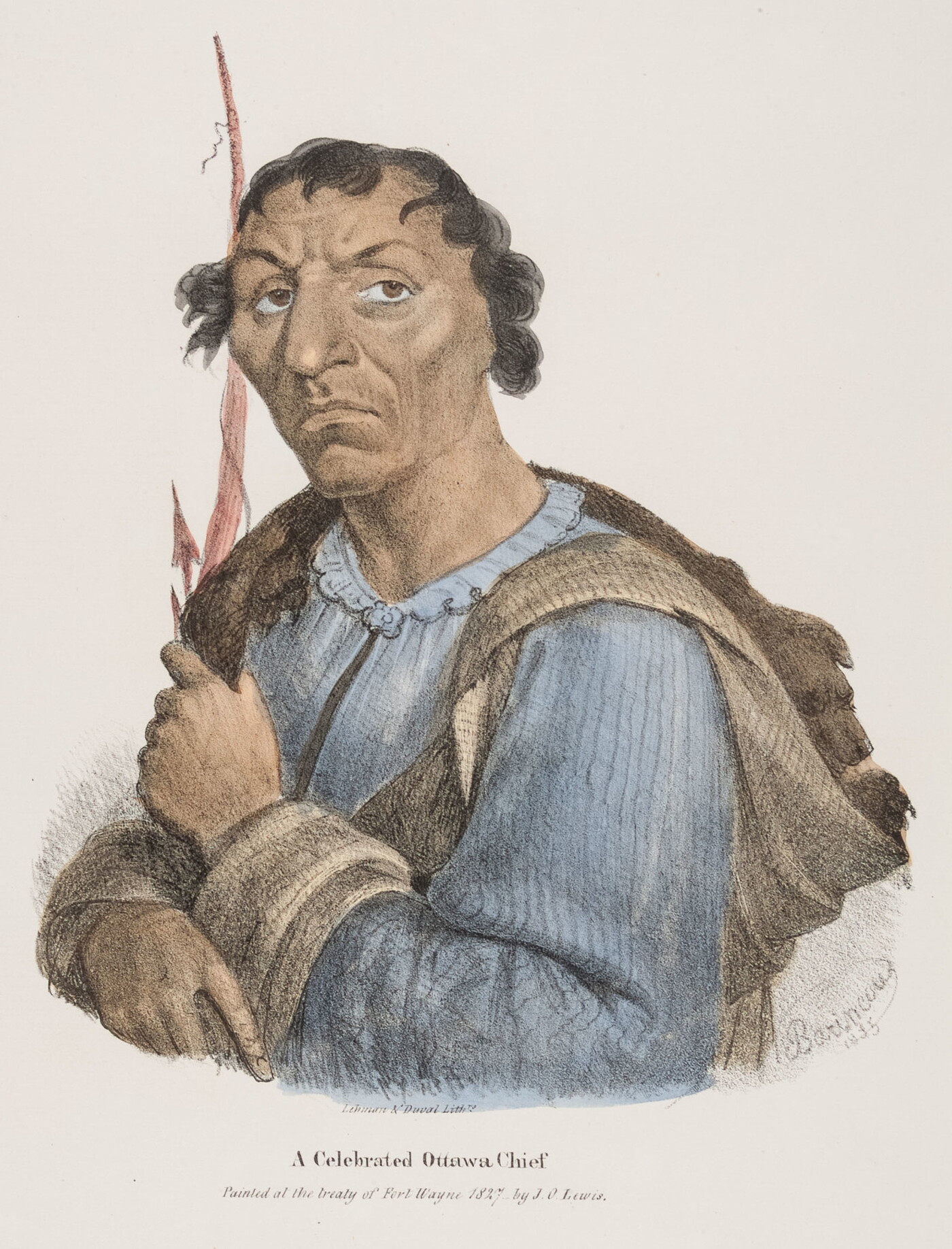 A Celebrated Ottawa Chief, Painted at the Treaty of Fort Wayne, 1827 ...