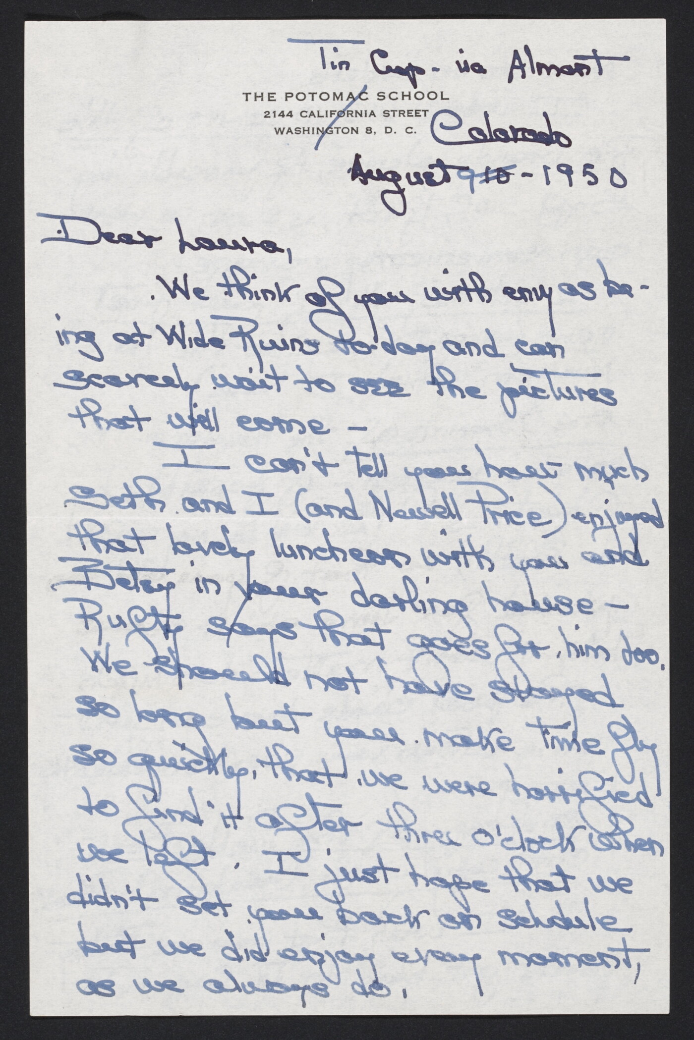 Carol, Almont, Colorado, to Laura Gilpin. August 9, 1950. | Amon Carter ...