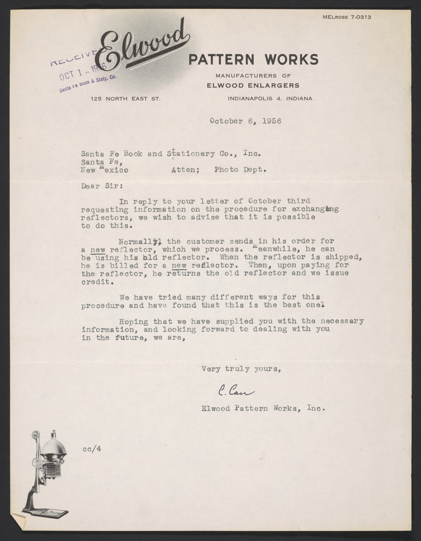 C. Can, Elwood Pattern Works, Inc., Indianapolis, Indiana, to The Santa ...