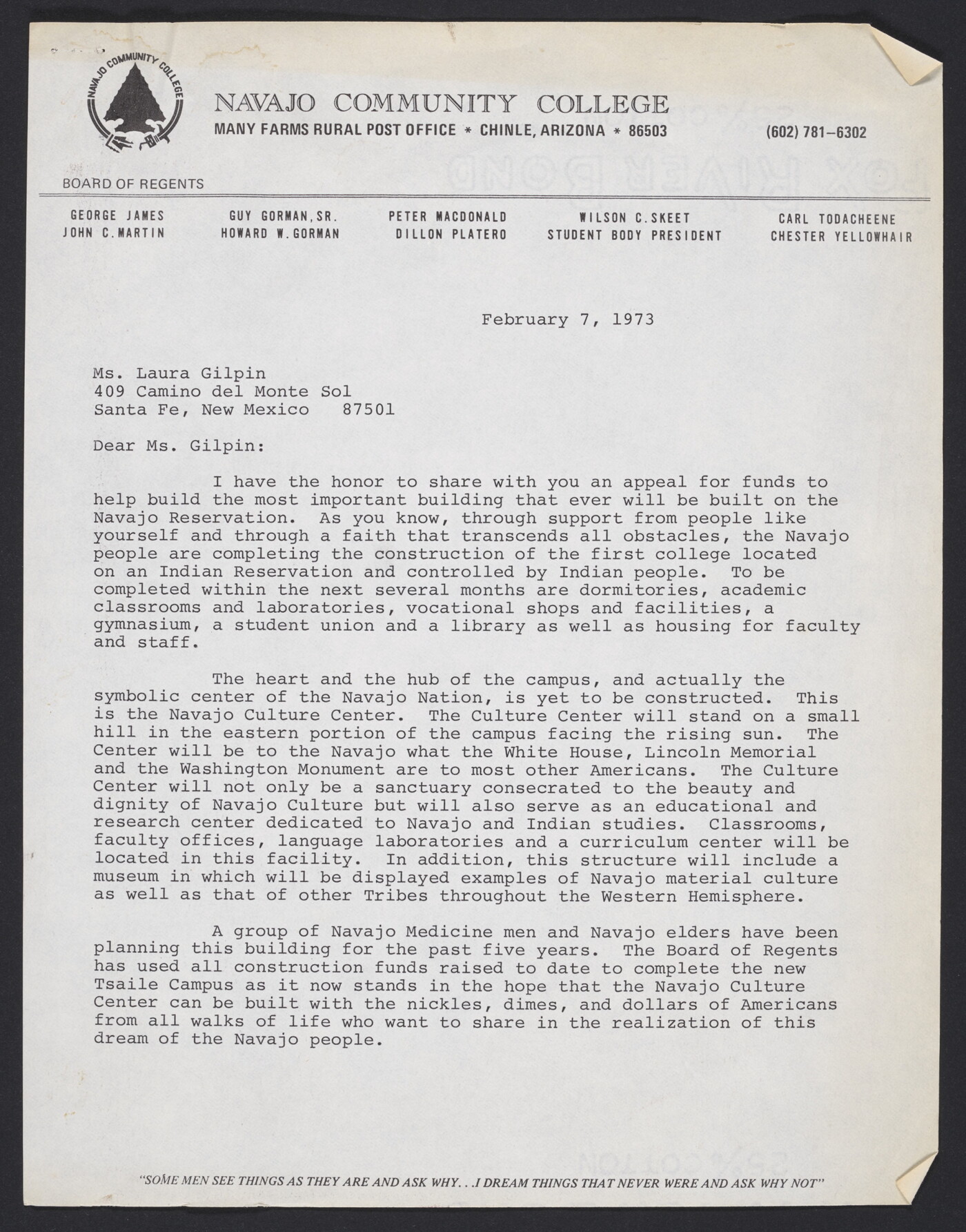 Robert A. Roessel, Jr., Chancellor, Navajo Community College, Chinle ...