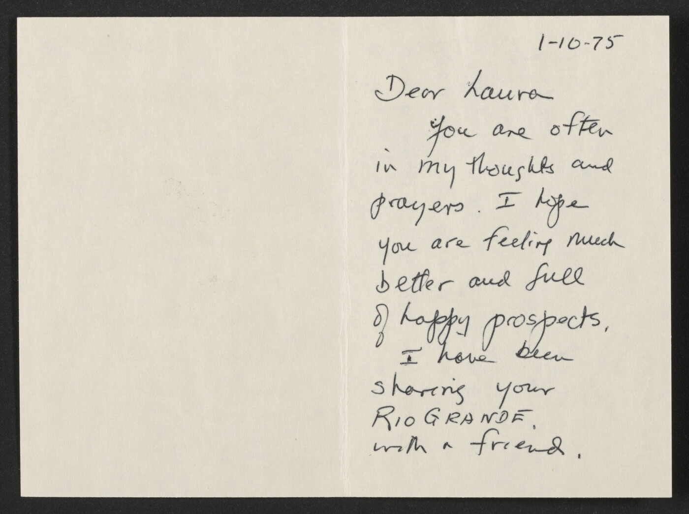 Marie Leffler to Laura Gilpin. January 10, 1975. | Amon Carter Museum ...