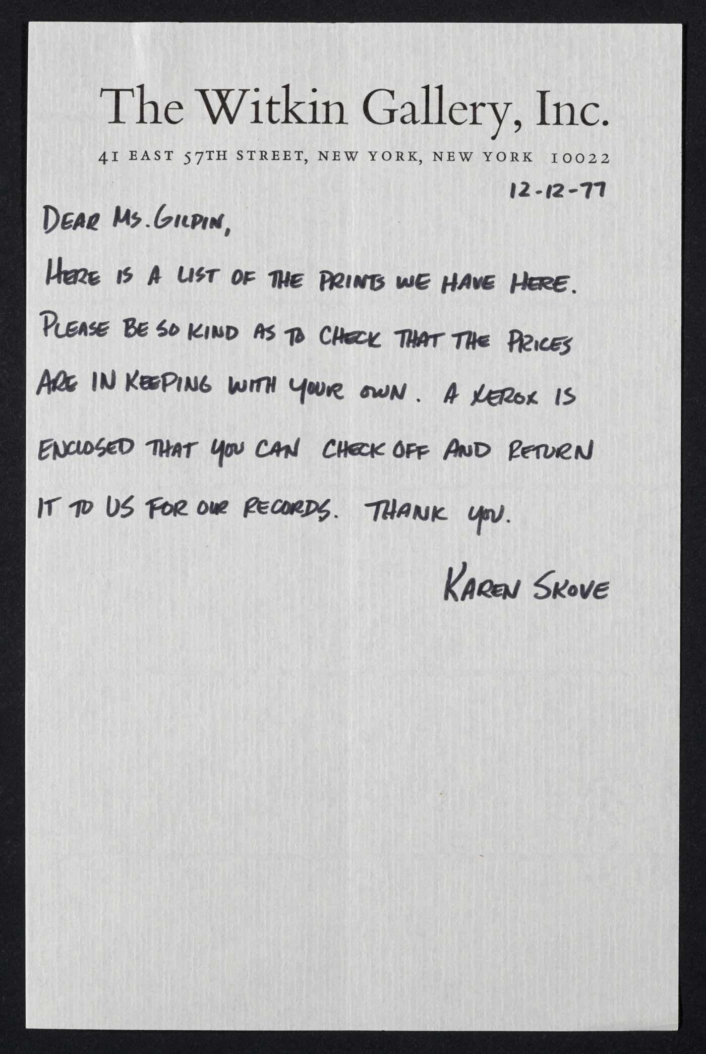 Karen Skove, The Witkin Gallery, New York, New York, to Laura Gilpin ...