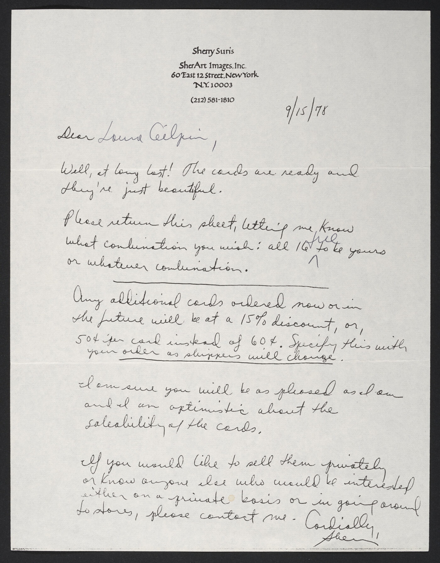 Sherry Suris, SherArt Images, Inc., New York, New York, to Laura Gilpin ...