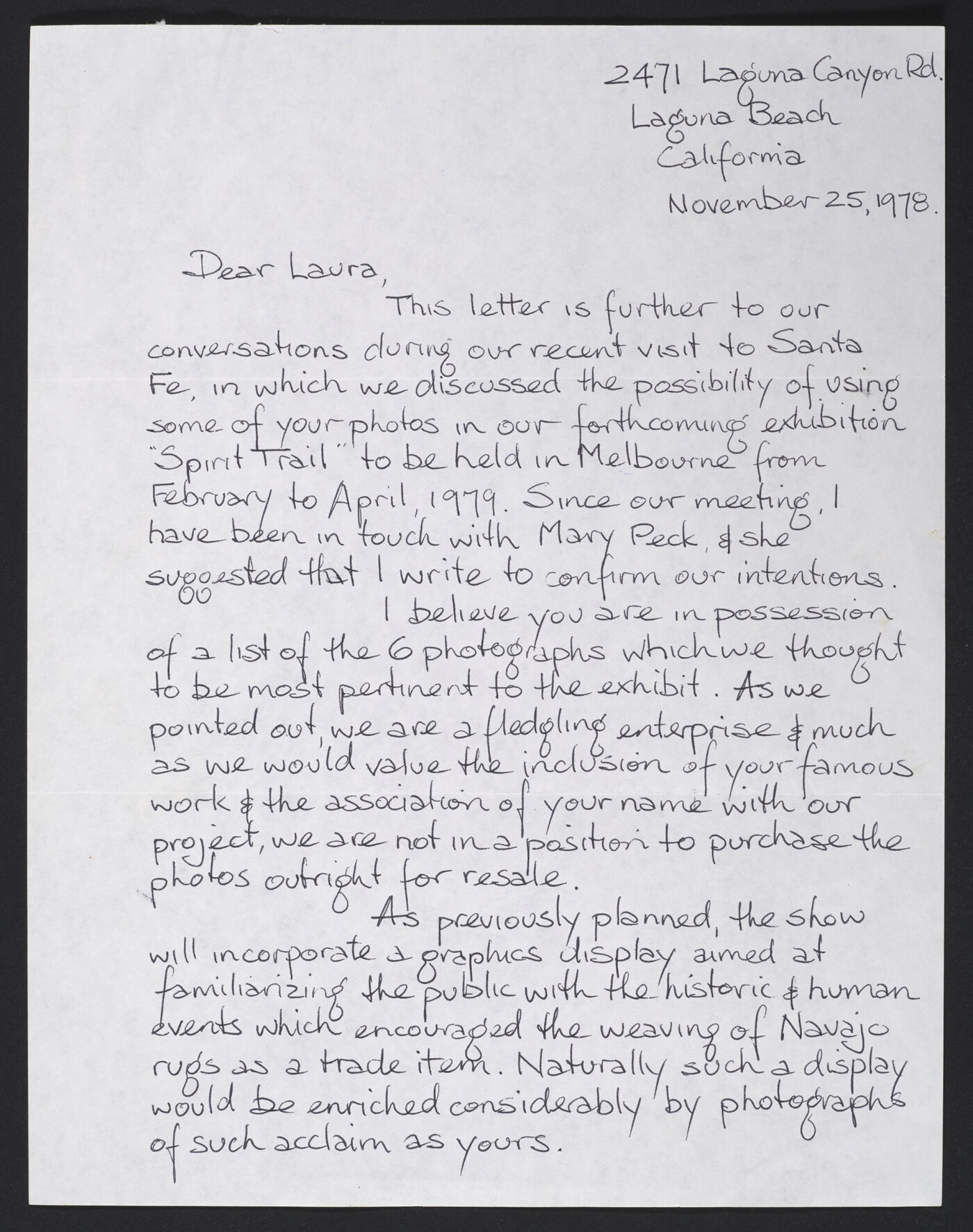 David and Maria Atkinson, Laguna Beach, California, to Laura Gilpin ...