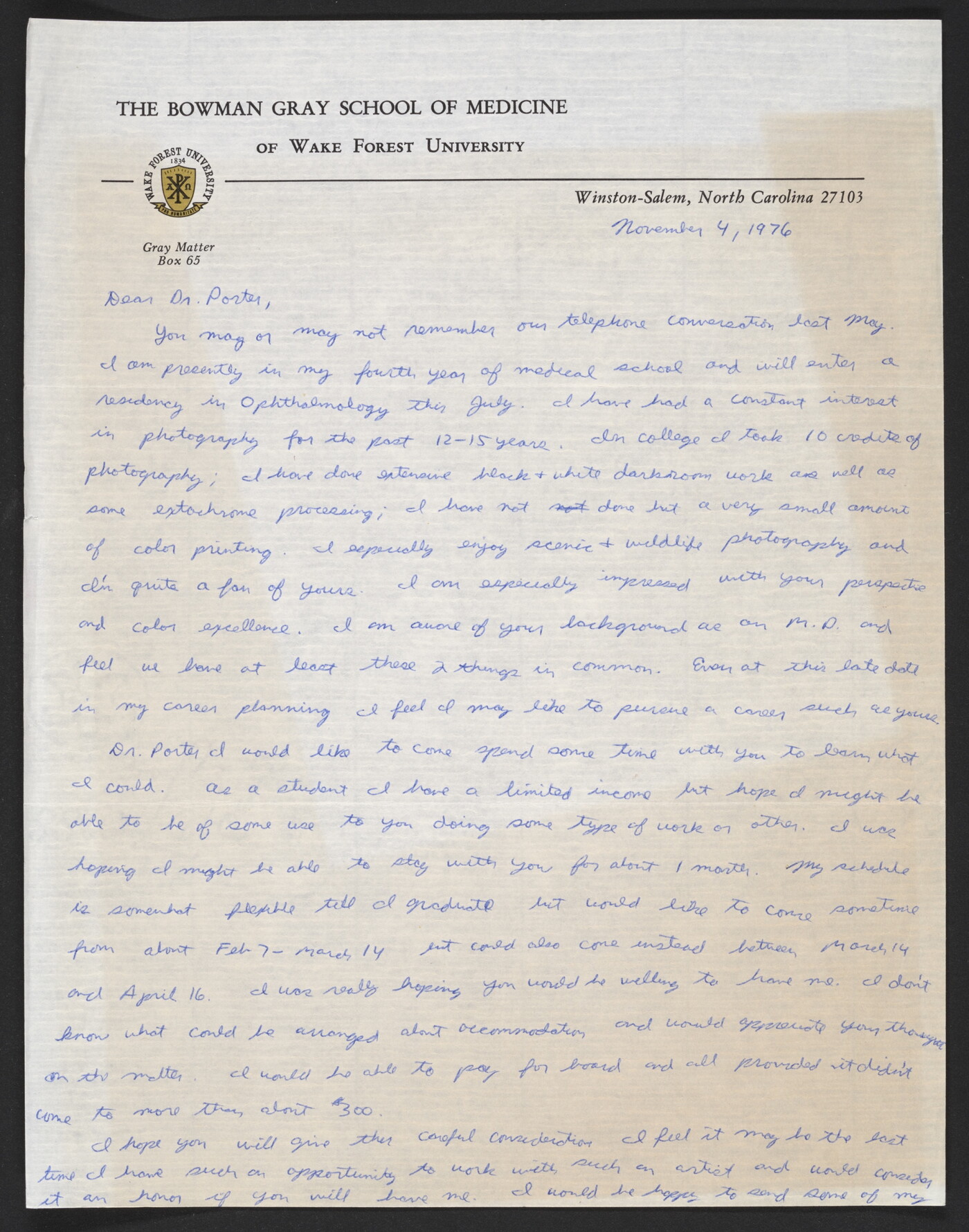 Martin I. Perlmutter, The Bowman Gray School of Medicine of Wake Forest ...