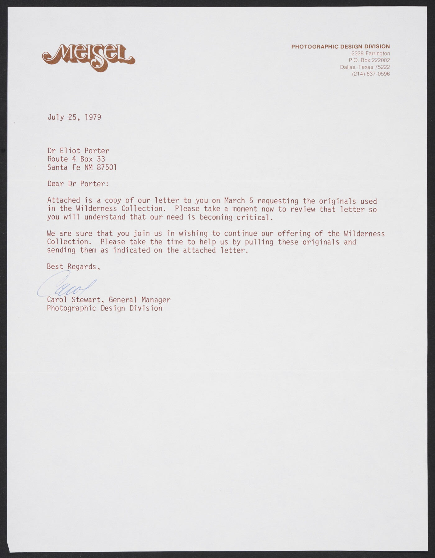 Carol Stewart, General Manager, Meisel Photochrome Corporation, Dallas ...