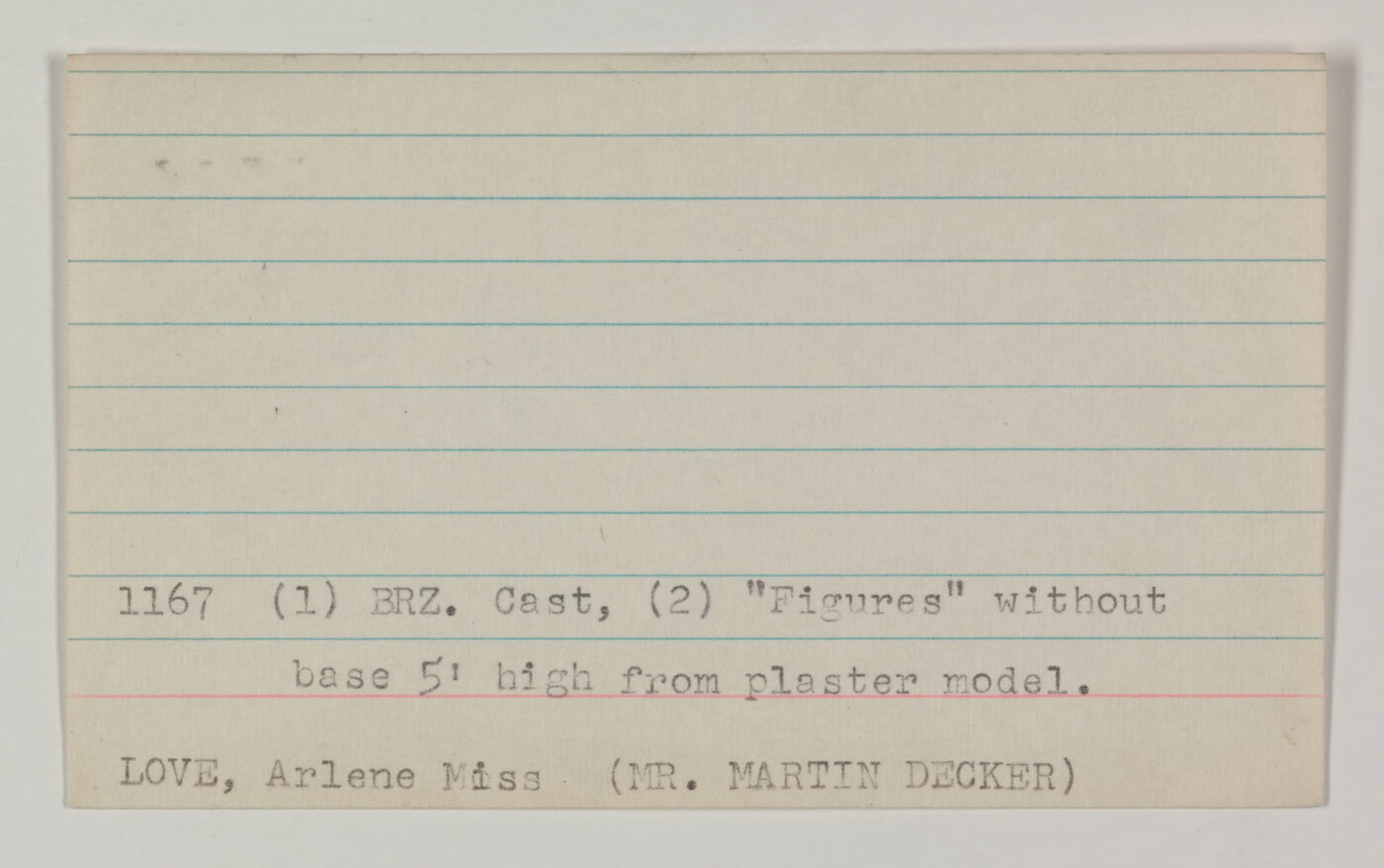 Customer Card [Love, Arlene; Decker, Martin] | Amon Carter Museum of ...