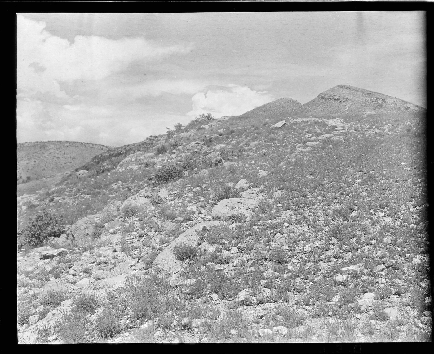 Scene on the Three Block range taken in the more mountainous part ...