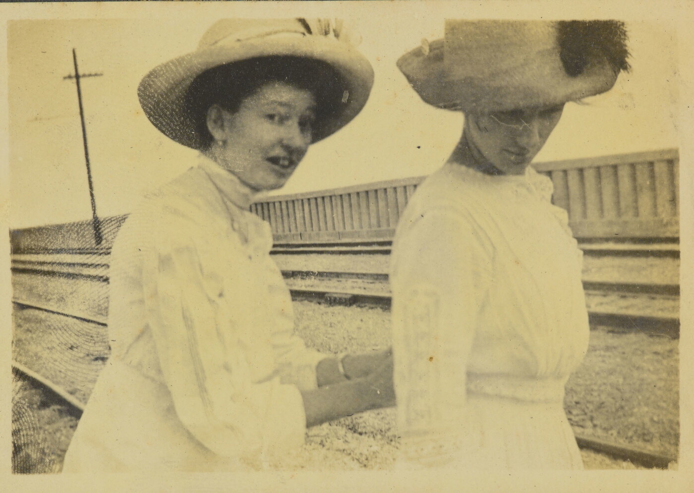 [Two women standing on railroad tracks] | Amon Carter Museum of ...