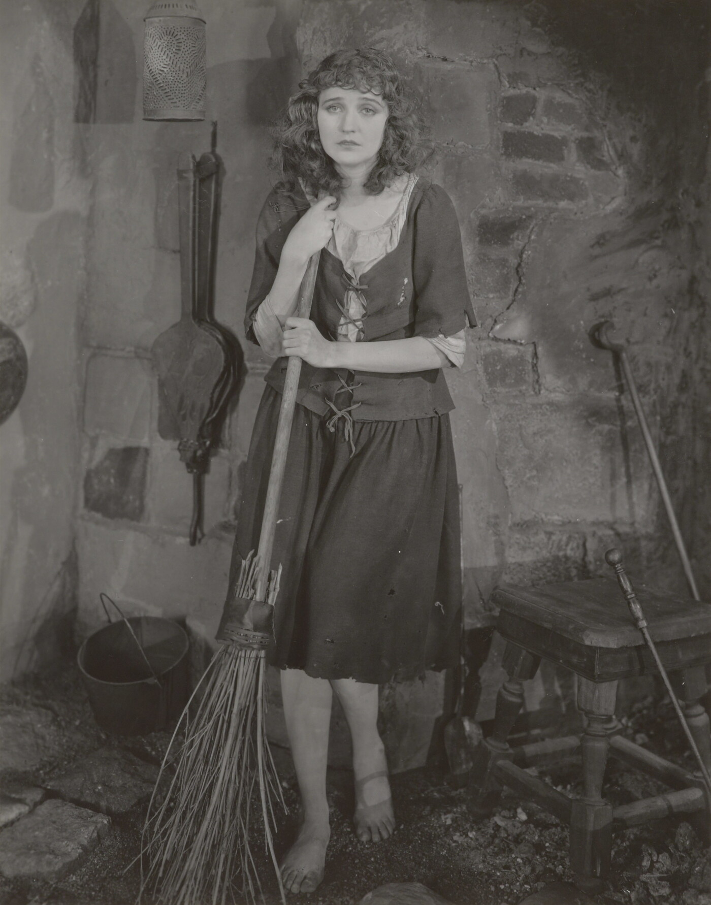 [Agnes Ayres with broom in Cinderella sequence, "Forbidden Fruit ...