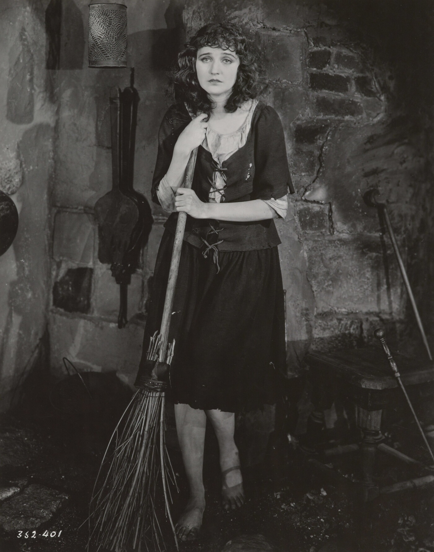 [Agnes Ayres with broom in Cinderella sequence, "Forbidden Fruit ...