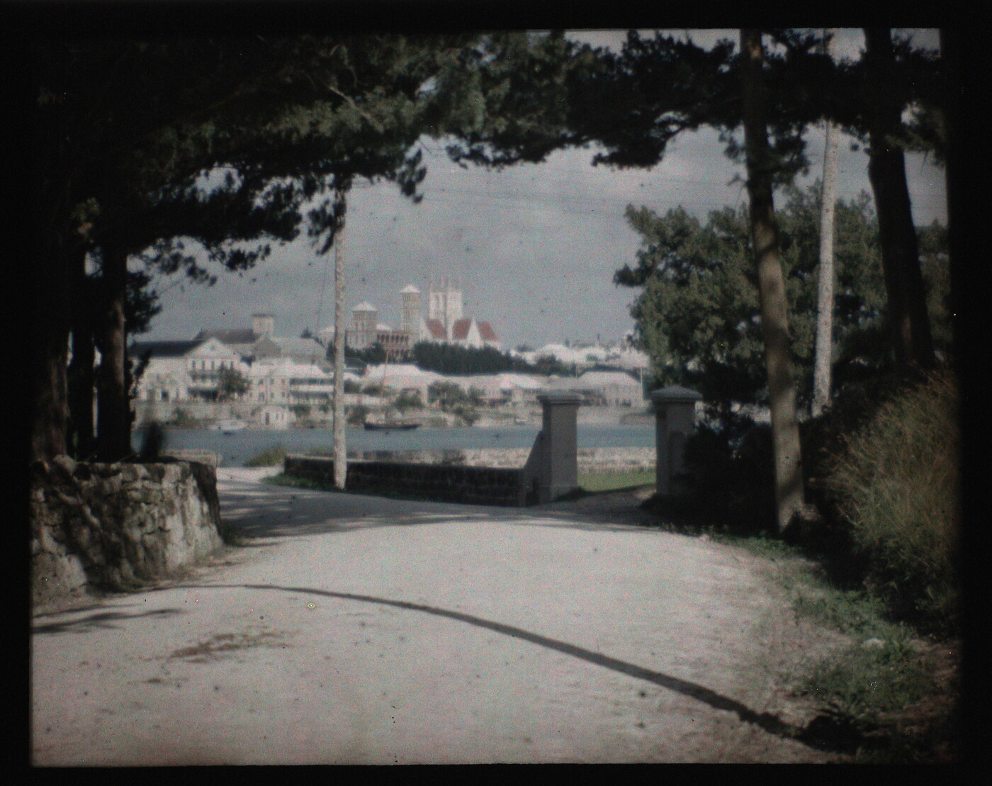 [Hamilton, Bermuda - view of the town across Hamilton Harbor, shaded ...