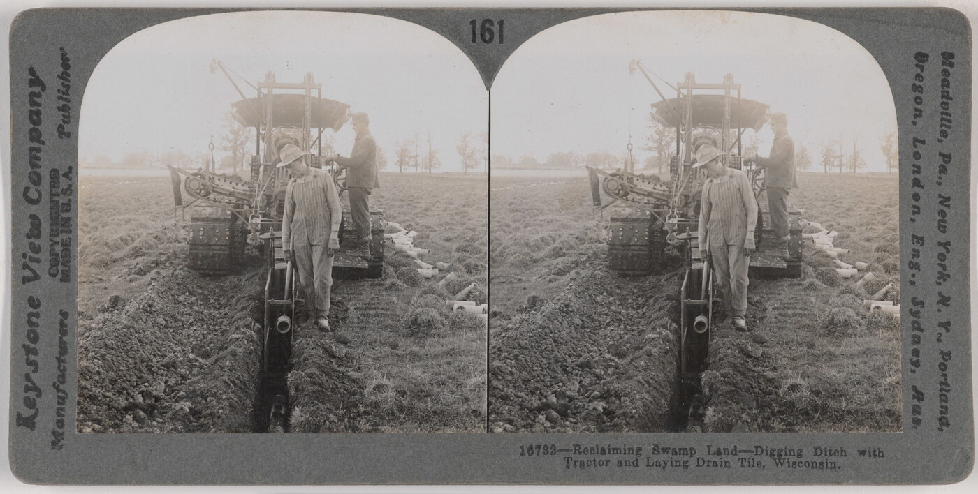 Reclaiming Swamp Land - Digging Ditch with Tractor and Laying Drain ...