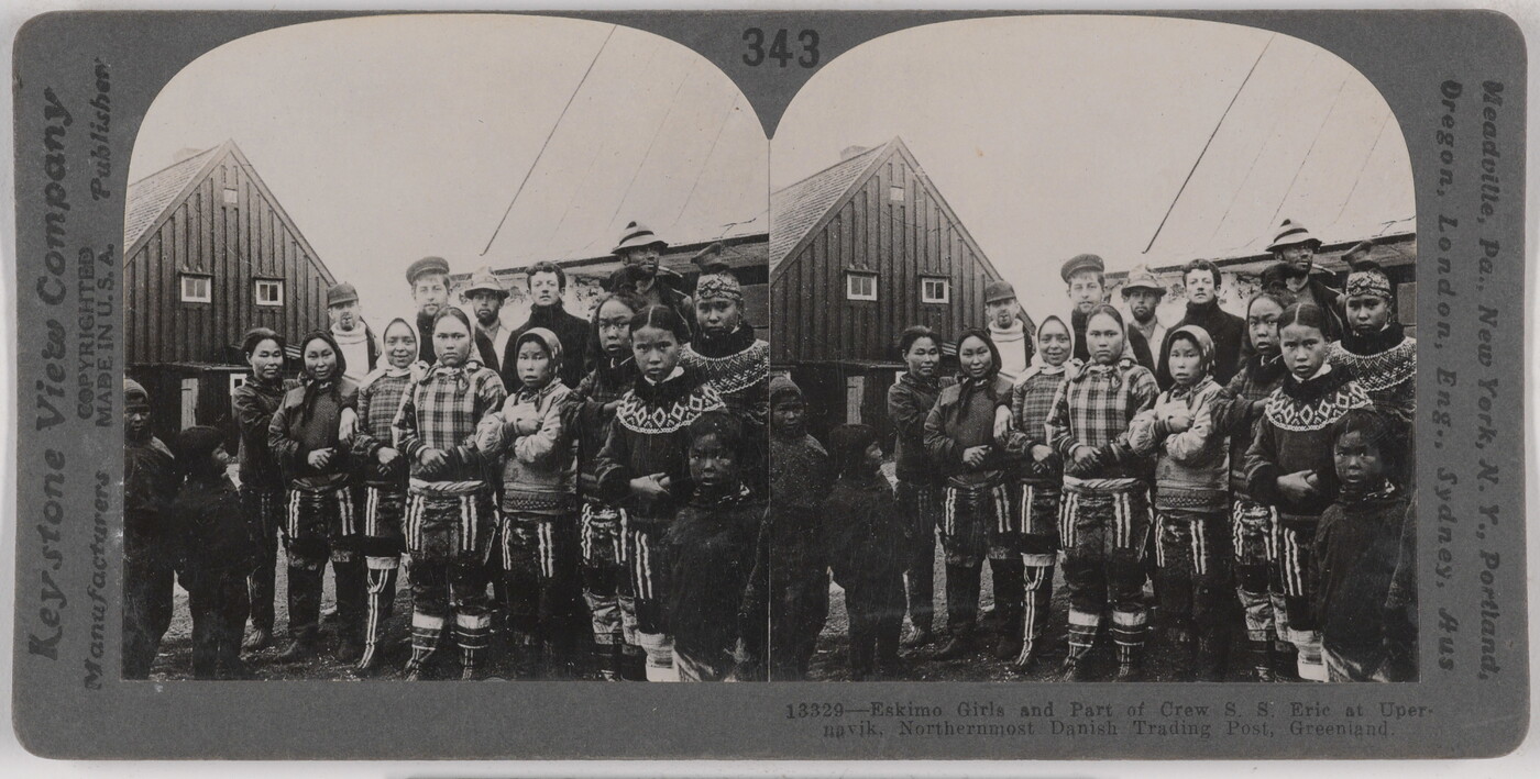 Eskimo Girls and Part of Crew S.S. Eric at Upernavik, Northernmost ...