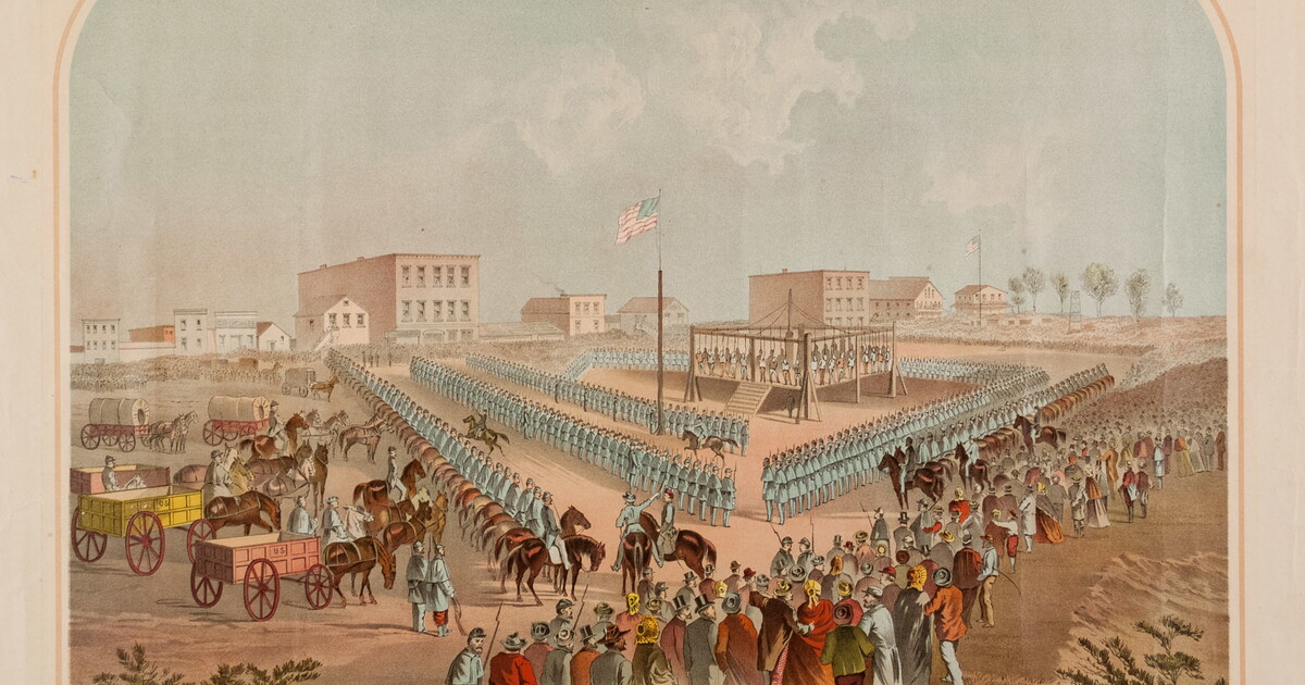 Execution of the Thirty-Eight Sioux Indians at Mankato, Minnesota ...