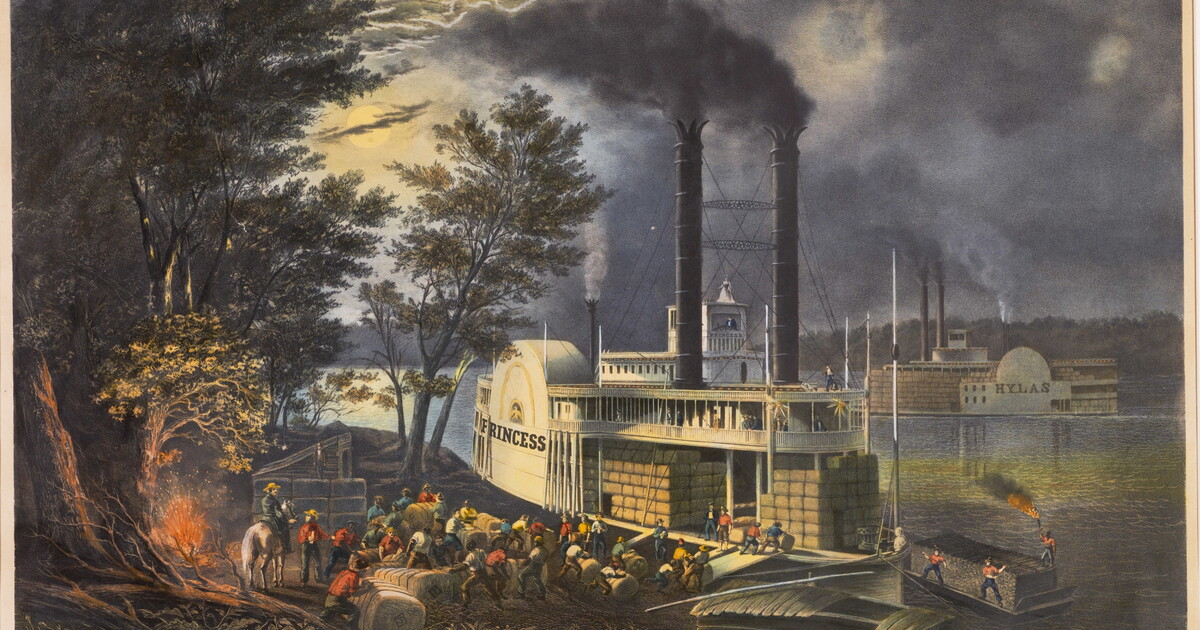 Bound Down the River, Scene on the Lower Mississippi. | Amon Carter ...