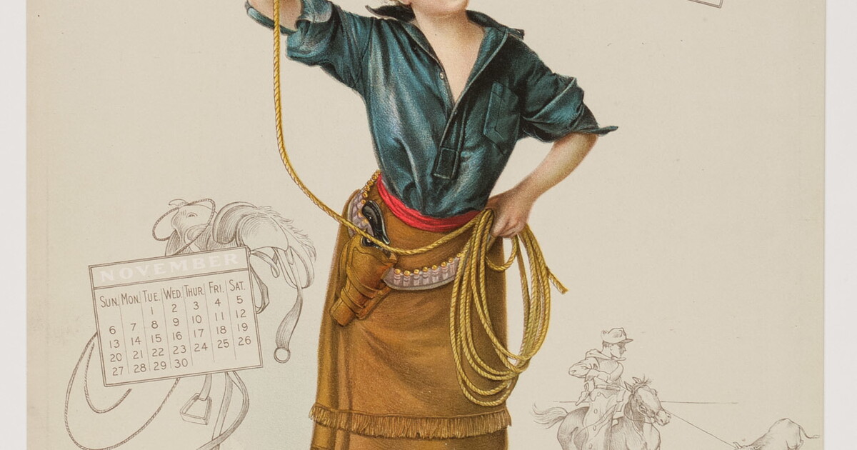 "Cow-Boy Girl" Calendar -- September, October, November, December ...