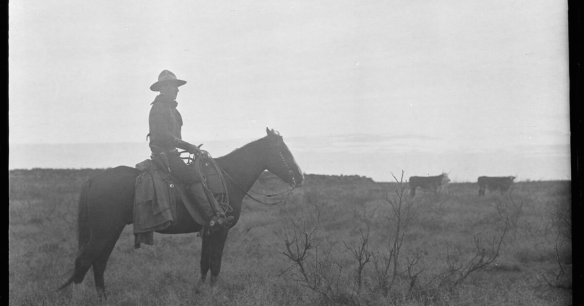 Edwin Sanders, cousin to Erwin E. Smith photographer, mounted on his ...