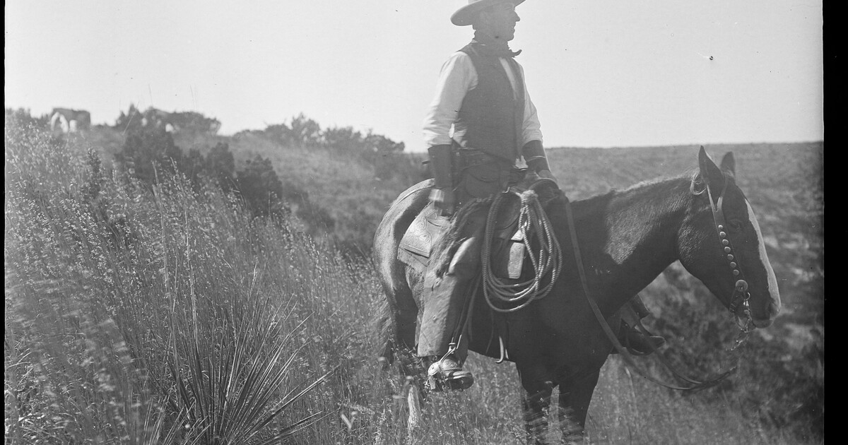 Edwin Sanders, cousin of the photographer, Erwin E. Smith, mounted on ...