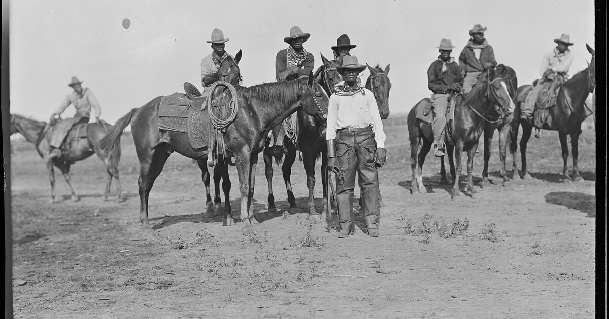 [African-American cowboys during the Negro State Fair, Bonham, Texas ...