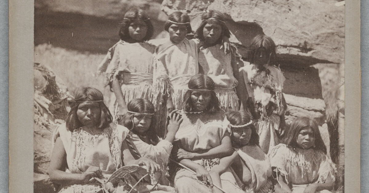 Paiute Women and Girls in Native Dress; One with Cradleboard | Amon ...