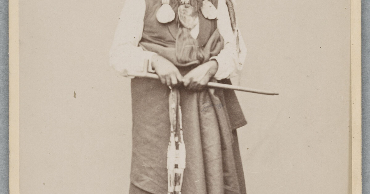 Portrait of Chief Red Dog in Partial Native Dress, With Ornaments, Pipe ...