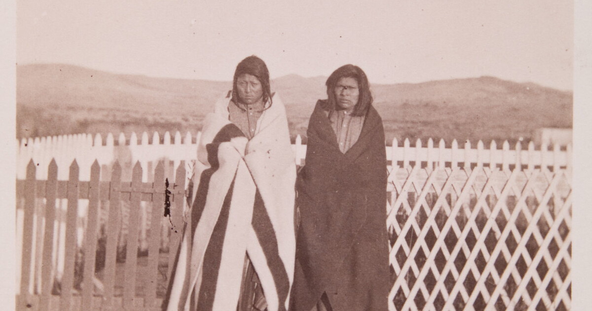[Portrait of two Native Americans in front of fence] | Amon Carter ...