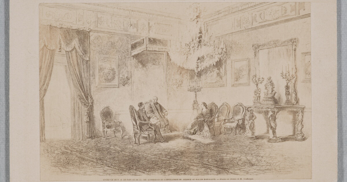 [Print of Maximilian and Carlotta having an audience with the Pope ...