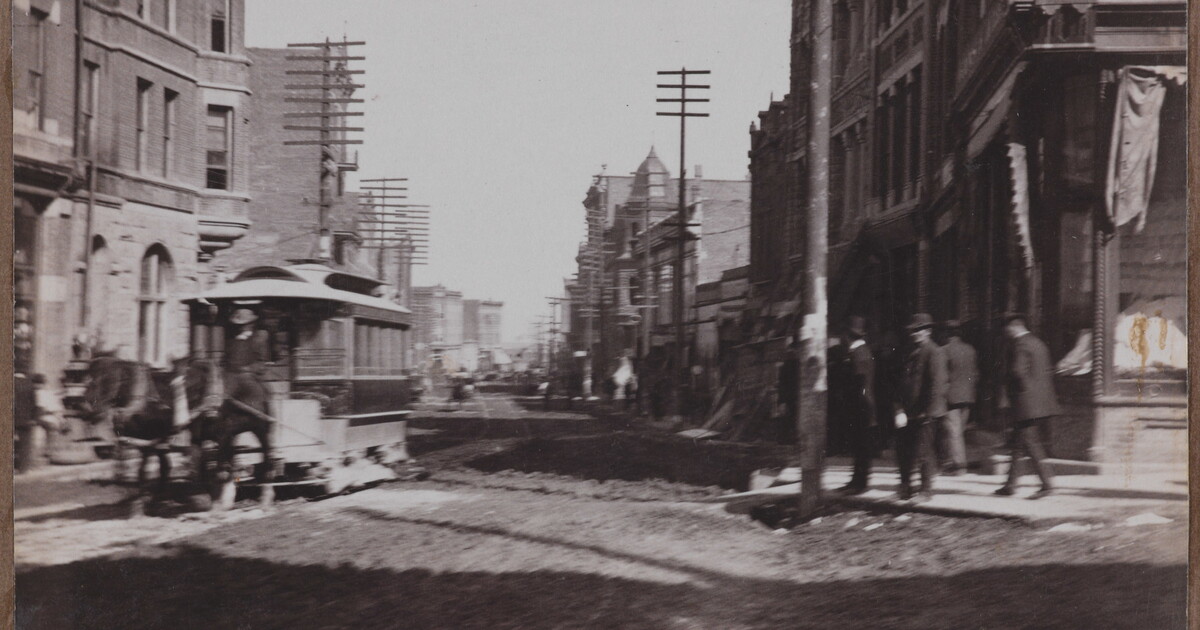 [Street scene with horse-drawn trolley, Helena, Montana] | Amon Carter ...