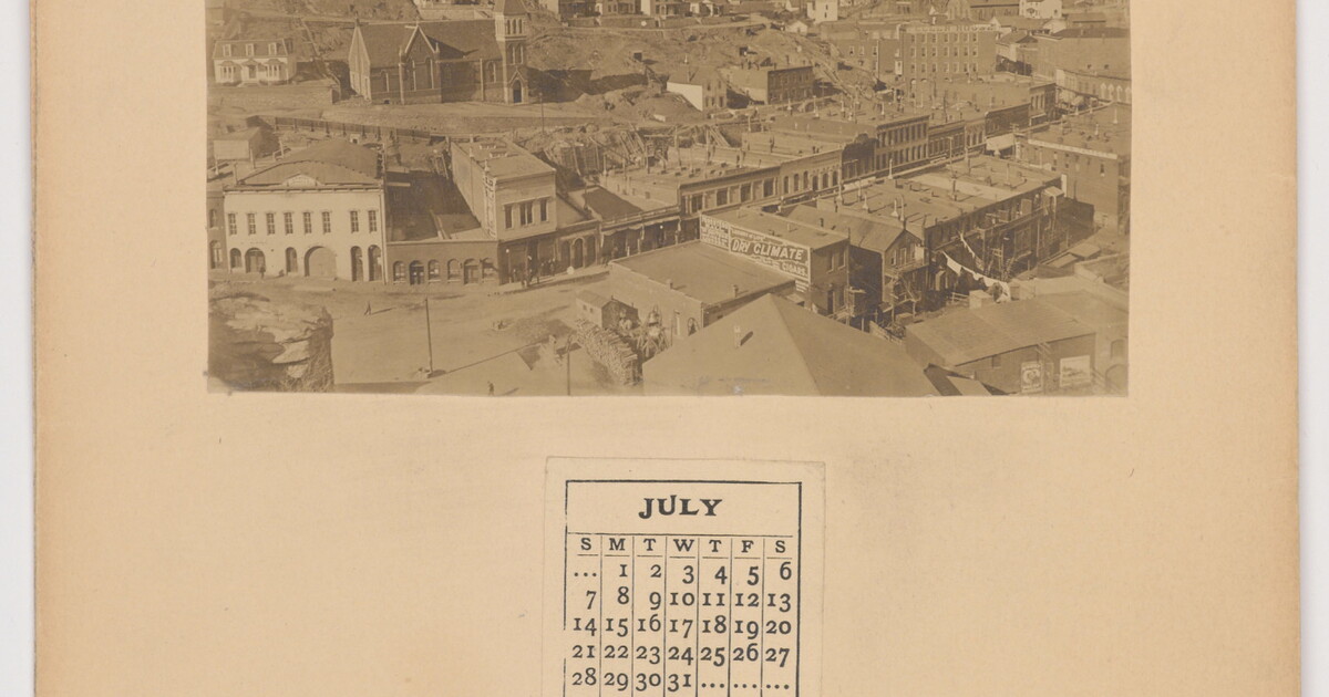 [Calendar page for July, August and September] | Amon Carter Museum of ...