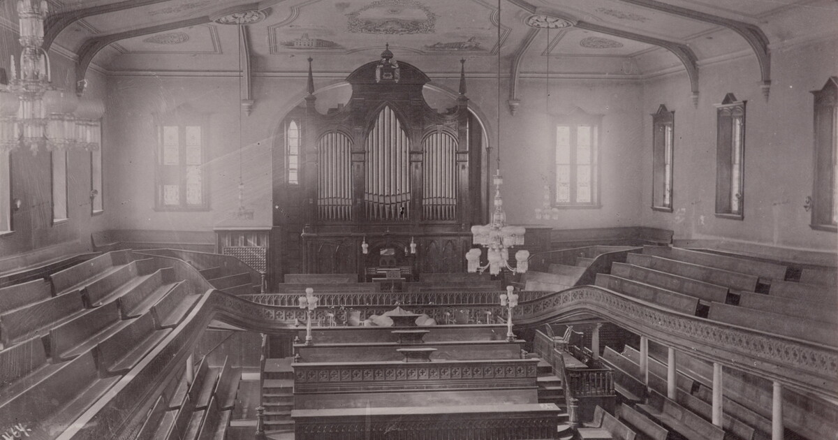 Interior Mormon Assembly Hall, Salt Lake City, Utah, D. & R.G.W.R.R ...