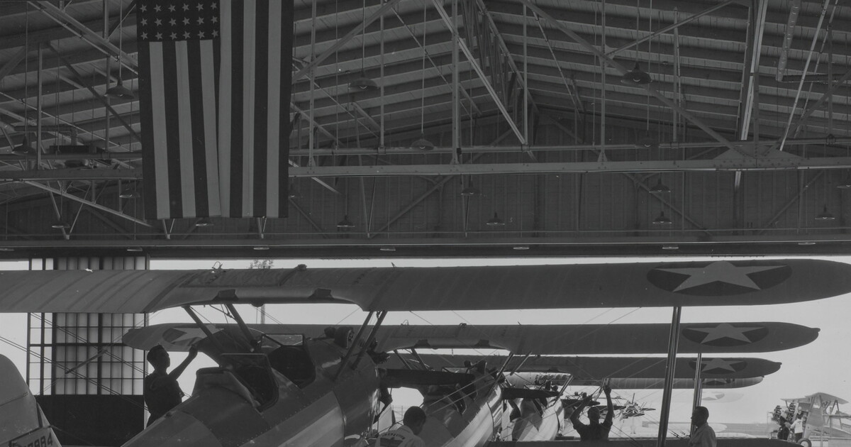 [Biplanes in Boeing hangar, Wichita, Kansas] | Amon Carter Museum of ...