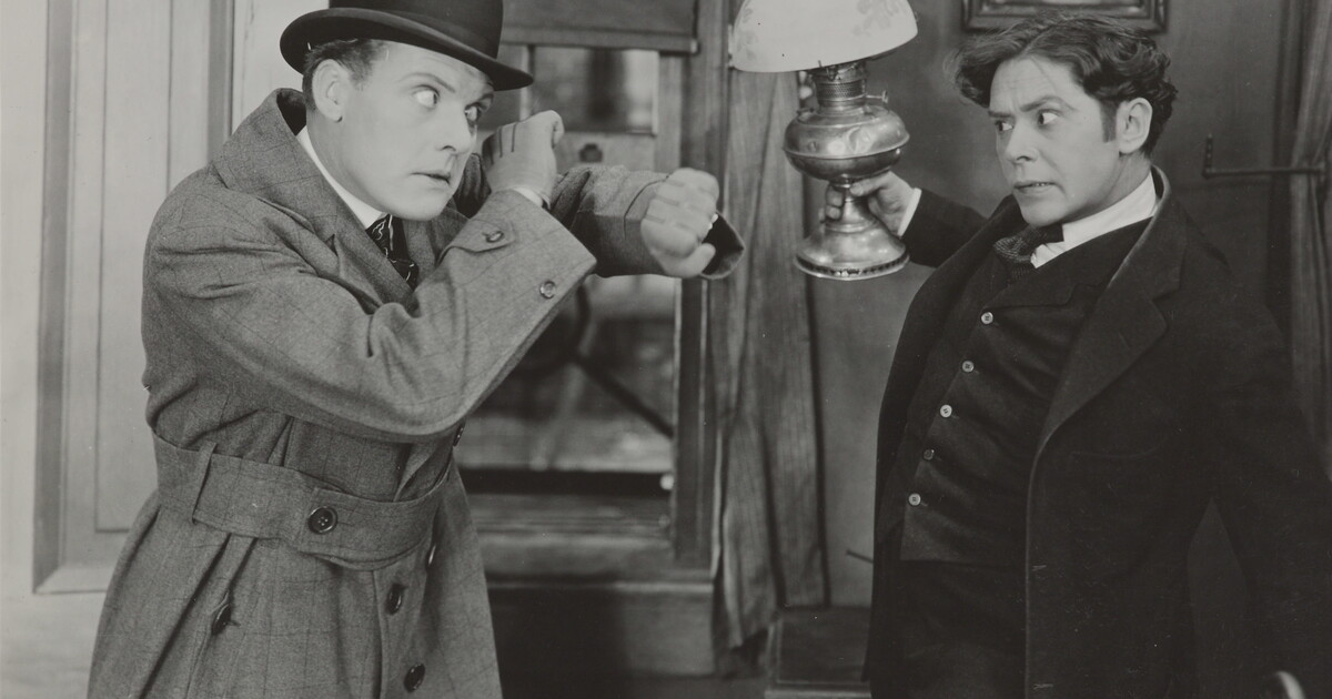 [Theodore Kosloff assaulting Forrest Stanley with a lamp, "Forbidden ...