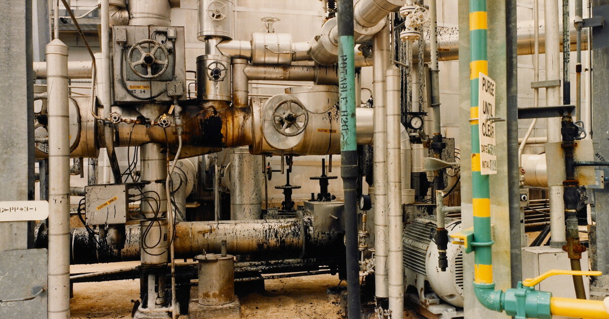Valves at Base of Crude Storage Tank, Du Pont Methanol Complex, La ...