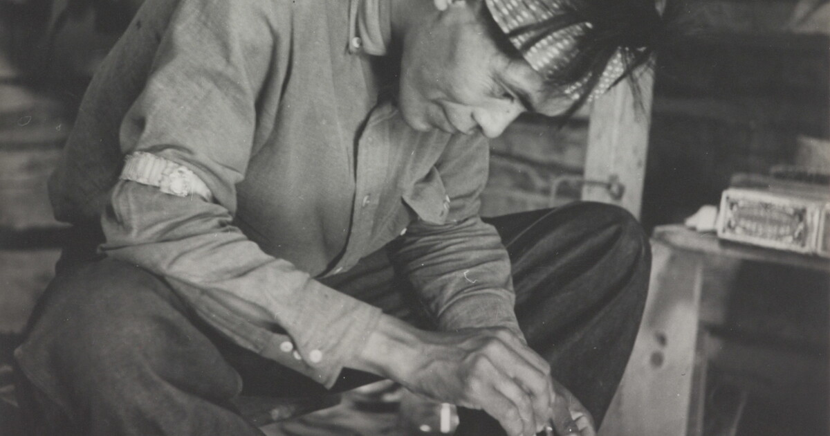 Tom Burnside, Navajo Silversmith at Work at Home, Pine Springs, Arizona ...