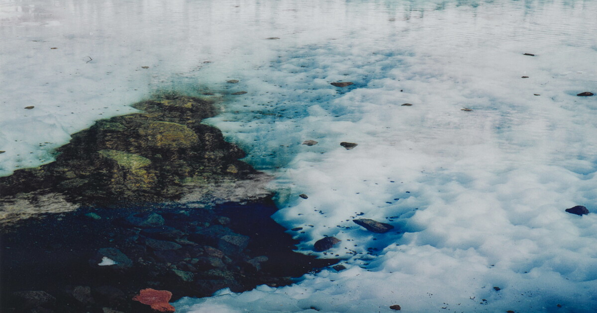 Ice in Lake, Lassen Volcanic Park, California, August 8, 1975 | Amon ...