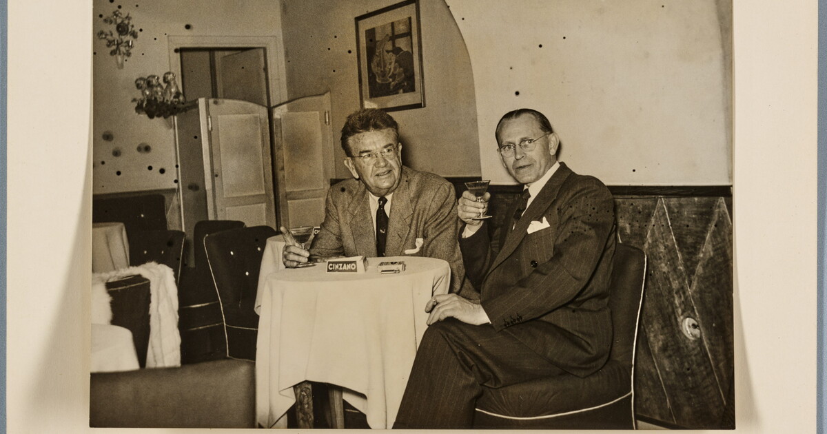 [Karl Struss and unknown man at Kit Rat bar, Italy] | Amon Carter ...
